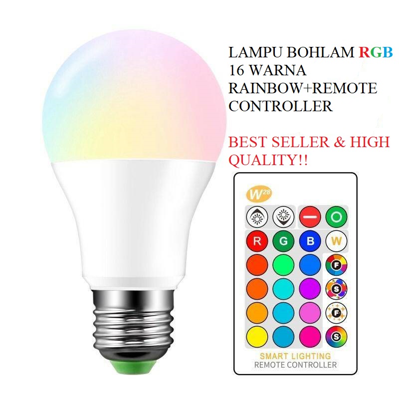 Jual Lampu Bohlam LED RGB 16 Warna Rainbow Bulb E27 Dimmable Dengan ...