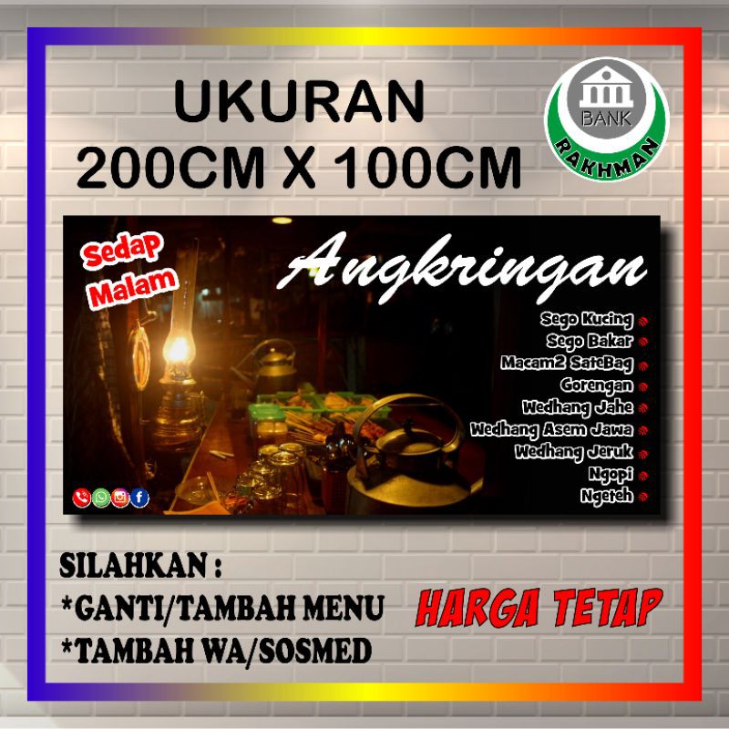 Jual SPANDUK BANNER ANGKRINGAN UKURAN 200CM X 100CM | Shopee Indonesia