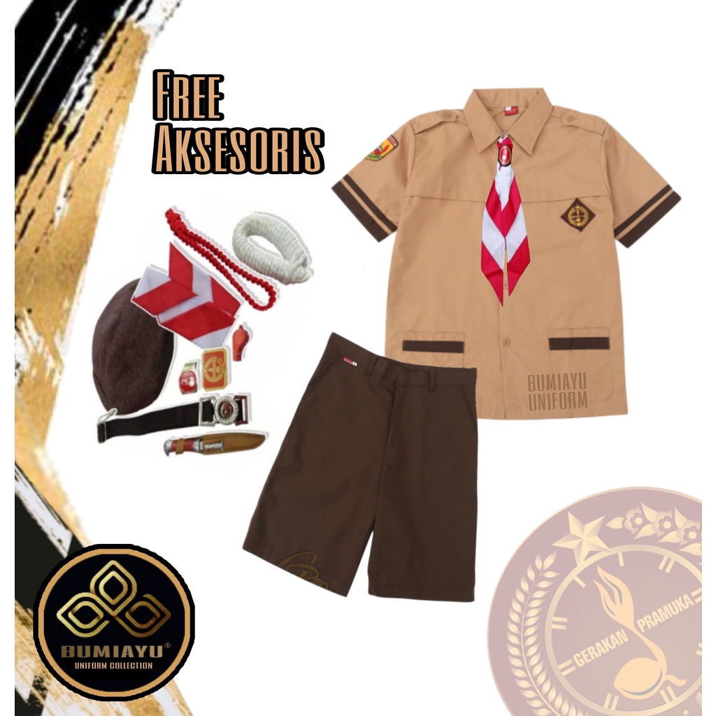 Jual Setelan Seragam Pramuka Siaga SD Pendek Anak Laki-Laki Usia 7-12 ...