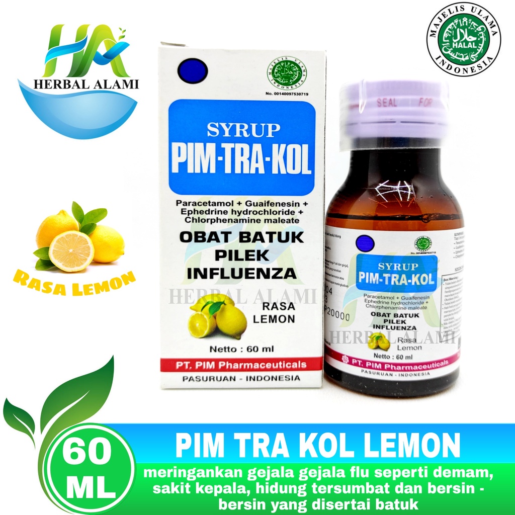 Jual Syrup Pim Tra Kol Rasa Lemon 60 ml BIRU - Sirup Obat Batuk Pilek ...
