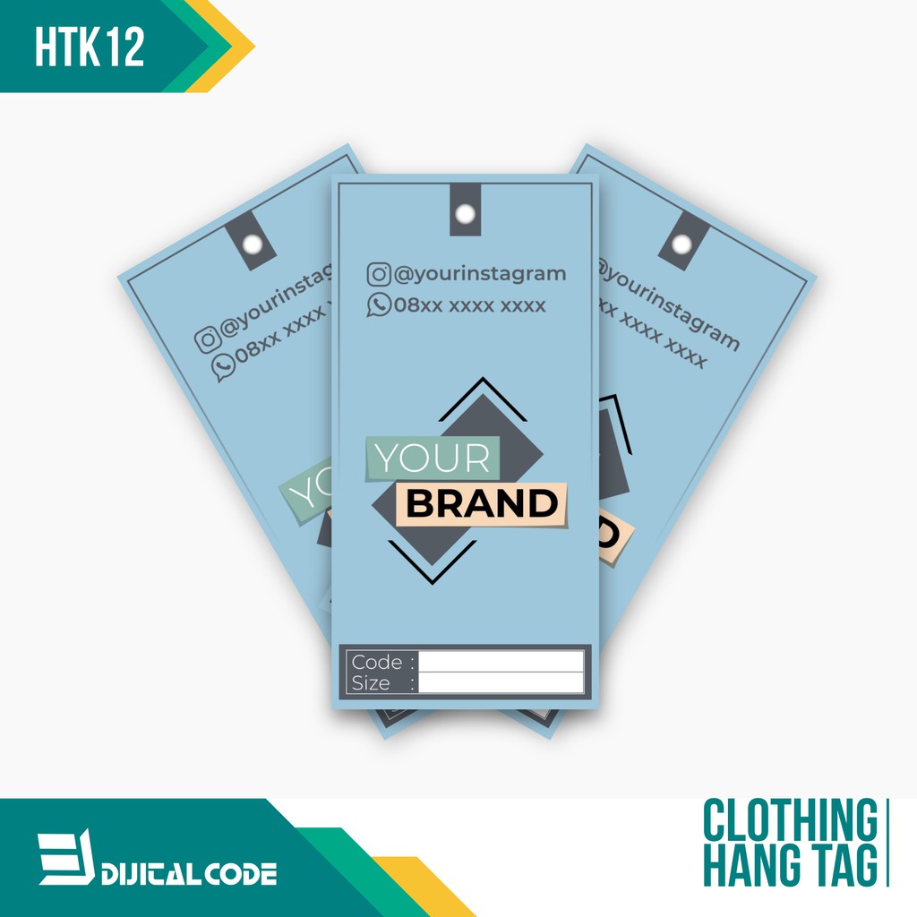 Jual HTK12 Hang Tag Label Produk Baju Celana Pakaian 4x8 cm | Shopee ...