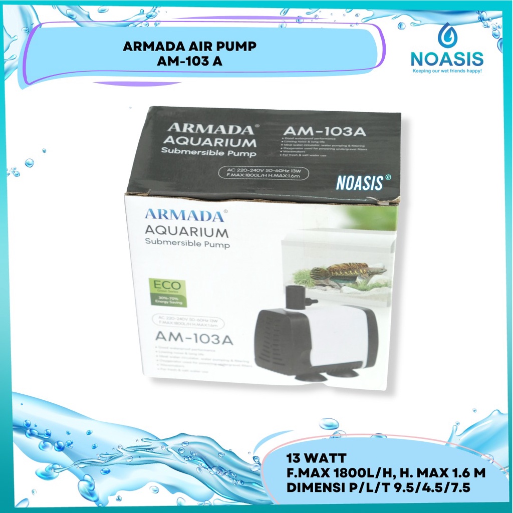 Jual POMPA AQUARIUM CELUP WATER PUMP ARMADA AM 103 A AM-103A LOW WATT NOASIS | Shopee Indonesia