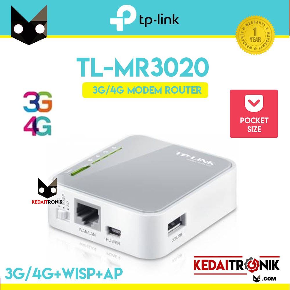 Jual TP-LINK TL-MR3020 Portable 3G/4G Wireless N USB Router TPLink ...