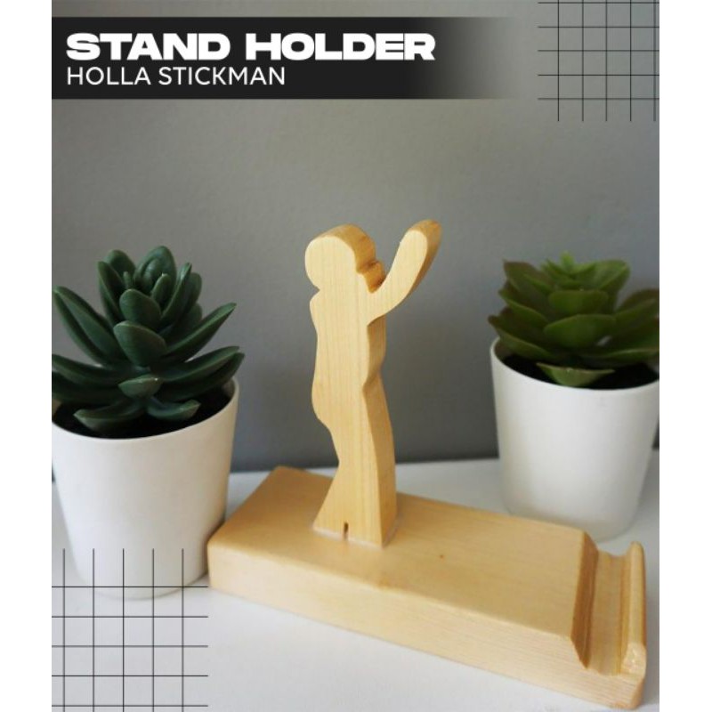 Jual STAND HOLDER KAYU STICKMAN | Shopee Indonesia