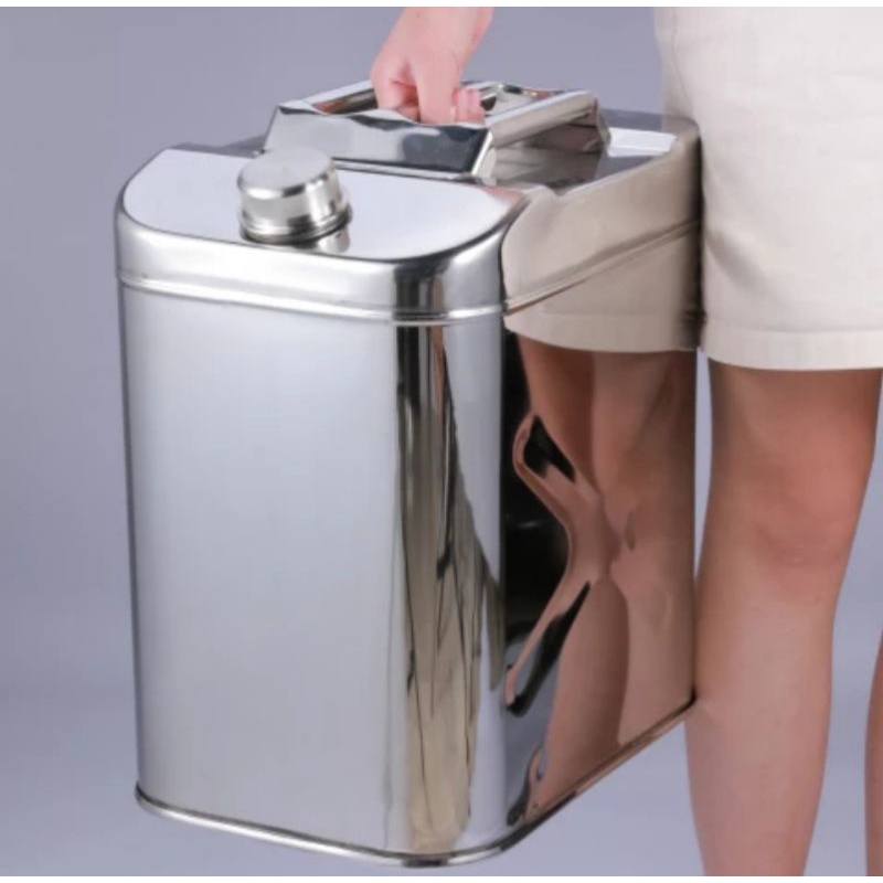 Jual jerigen 30L /jerry can/stainless steel tebal/tempat bensin/solar ...