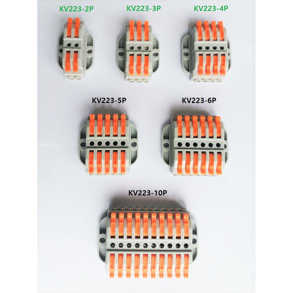 Jual Wago Konektor Penyambung Kabel 2 3 4 5 6 10 PIN KV223 2P 3P 4P 5P 6P 10P | Shopee Indonesia