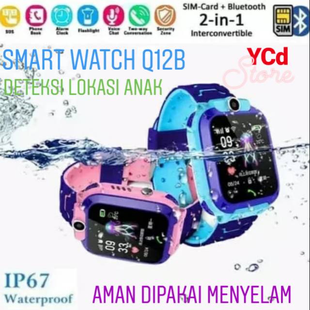 Jual Smart watch IMO for kids water proof Q12B tahan air | Shopee Indonesia