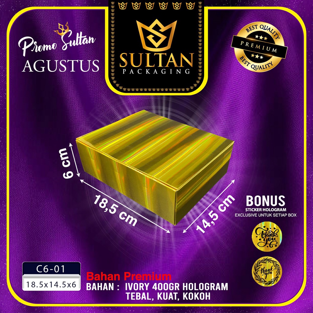 Jual Box Hologram - Kotak Hadiah Hologram Emas - Box kado Mewah - C6 ...