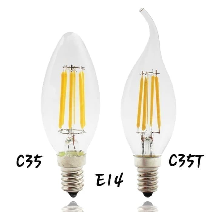 Jual Lampu Filament Edison LED Candle Lilin E14 C35 4w 4 watt 4 w unik ...