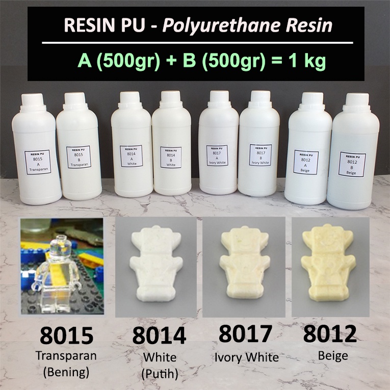 Jual Resin Polyurethane / PU Resin Import 1 KG (Part A 500gr dan B ...
