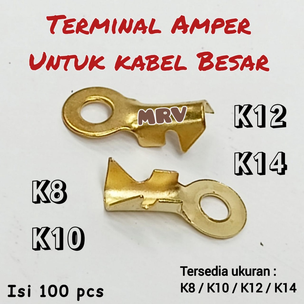 Jual (100 pcs) SKUN RING K8 K10 K12 K14 / TERMINAL SEKUN MASSA KABEL ...