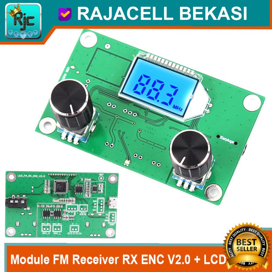 Jual Module FM Radio Receiver RX ENC V2.0 LCD Penerima Radio 76MHz ...