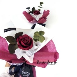 Jual BUKET BUNGA FLANEL MAWAR 1 TANGKAI. BUNGA PALSU BUKET BUNGA KOREA ...