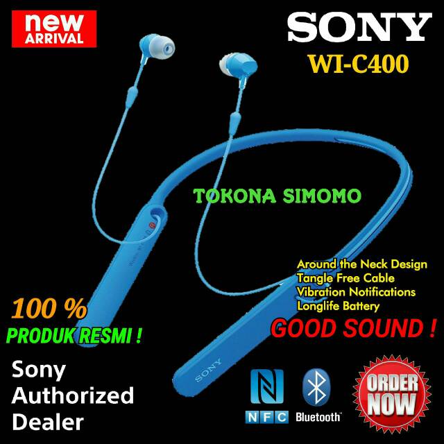 Jual Sony WI C400 /WI C 400 Bluetooth Behind-Neck In Ear Headphone ...