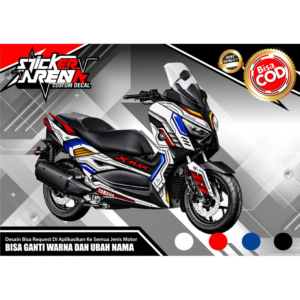 Jual Sticker decal full body Yamaha XMAX Putih Variasi Biru | Shopee ...