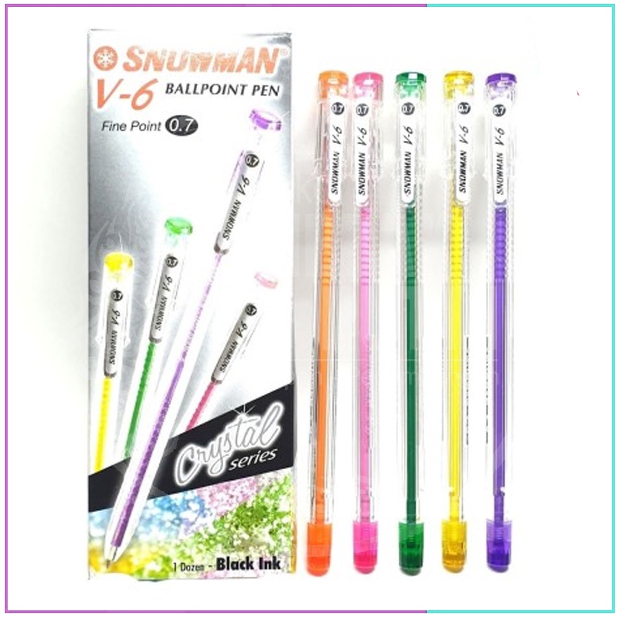 Jual Bolpoin/ Pulpen Snowman V-6 Ballpoint Semi Gel 0.7 mm | Shopee ...