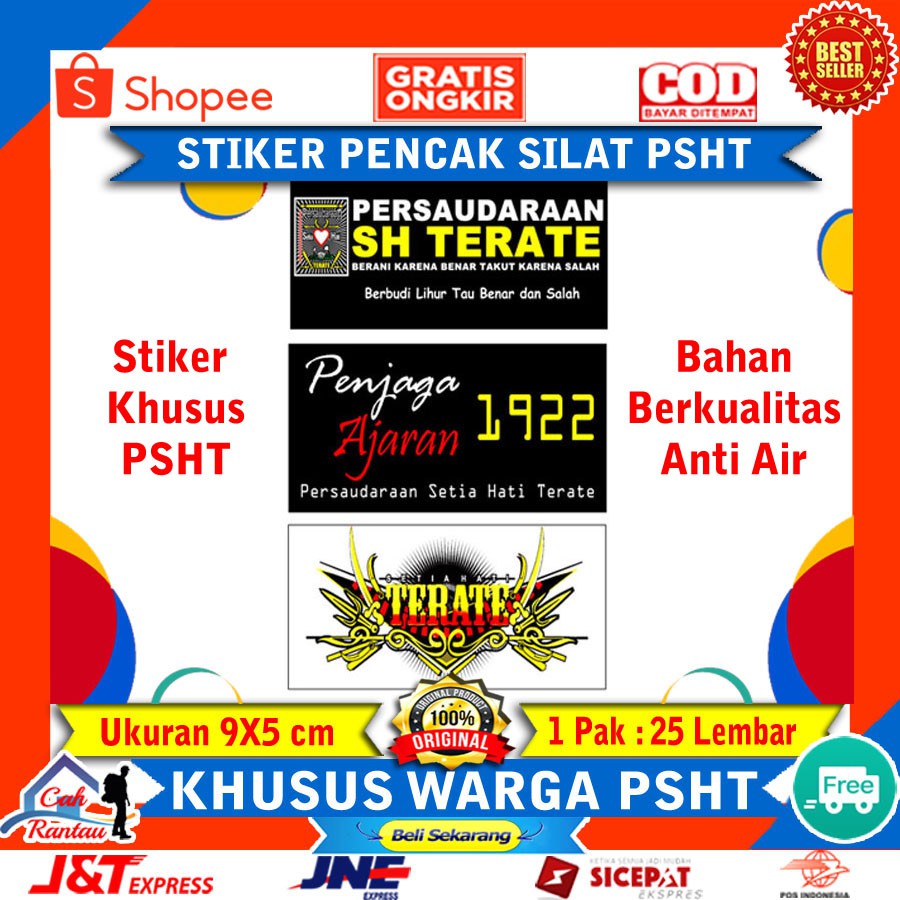 Jual Stiker Persaudaraan Setia Hati Terate PSHT Indonesia Penjaga Ajaran Terate 1922 Sticker ...