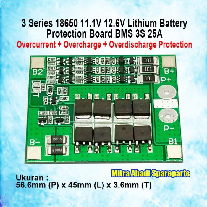 Jual 3 Series 18650 11.1V 12.6V Lithium Battery Protection Board BMS 3S 25A | Shopee Indonesia