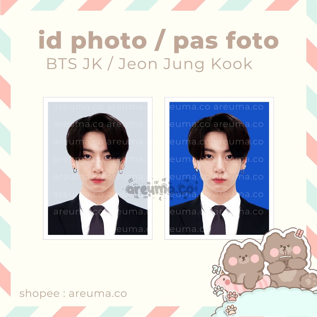 Jual ID PHOTO / PAS FOTO BTS RM, JIN, SUGA, J-HOPE, V, JUNGKOOK ...