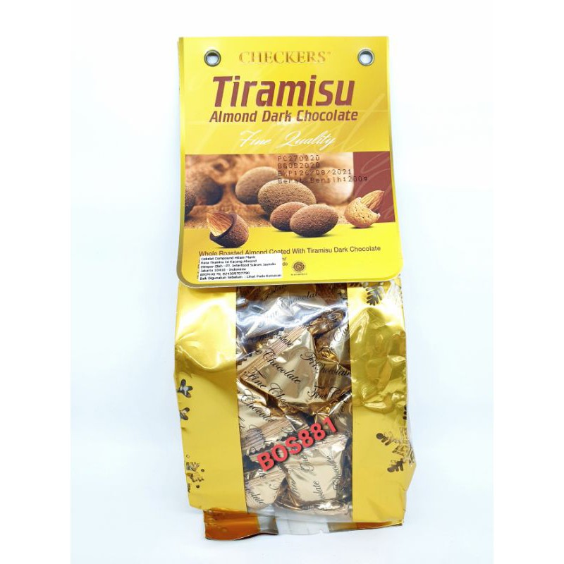 Jual Checkers Tiramisu Almond Dark Chocolate 150g | Shopee Indonesia