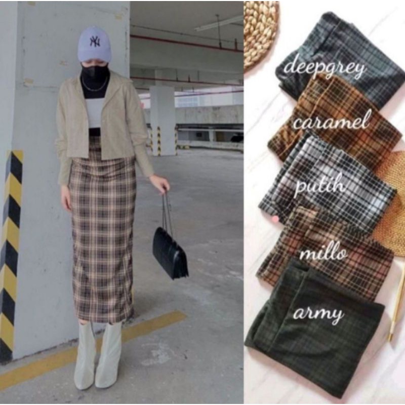 Jual ROK SPAN TARTAN/ ROK SPAN KOTAK KOTAK SIZE JUMBO/ ROK | Shopee ...