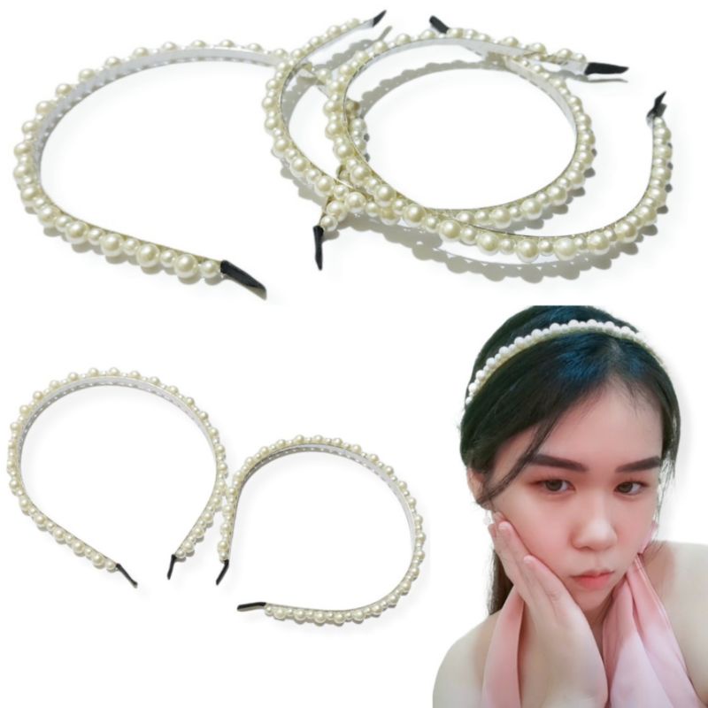 Jual Bando Korea Mutiara Variasi Mixed Korean Pearl Headband | Shopee ...