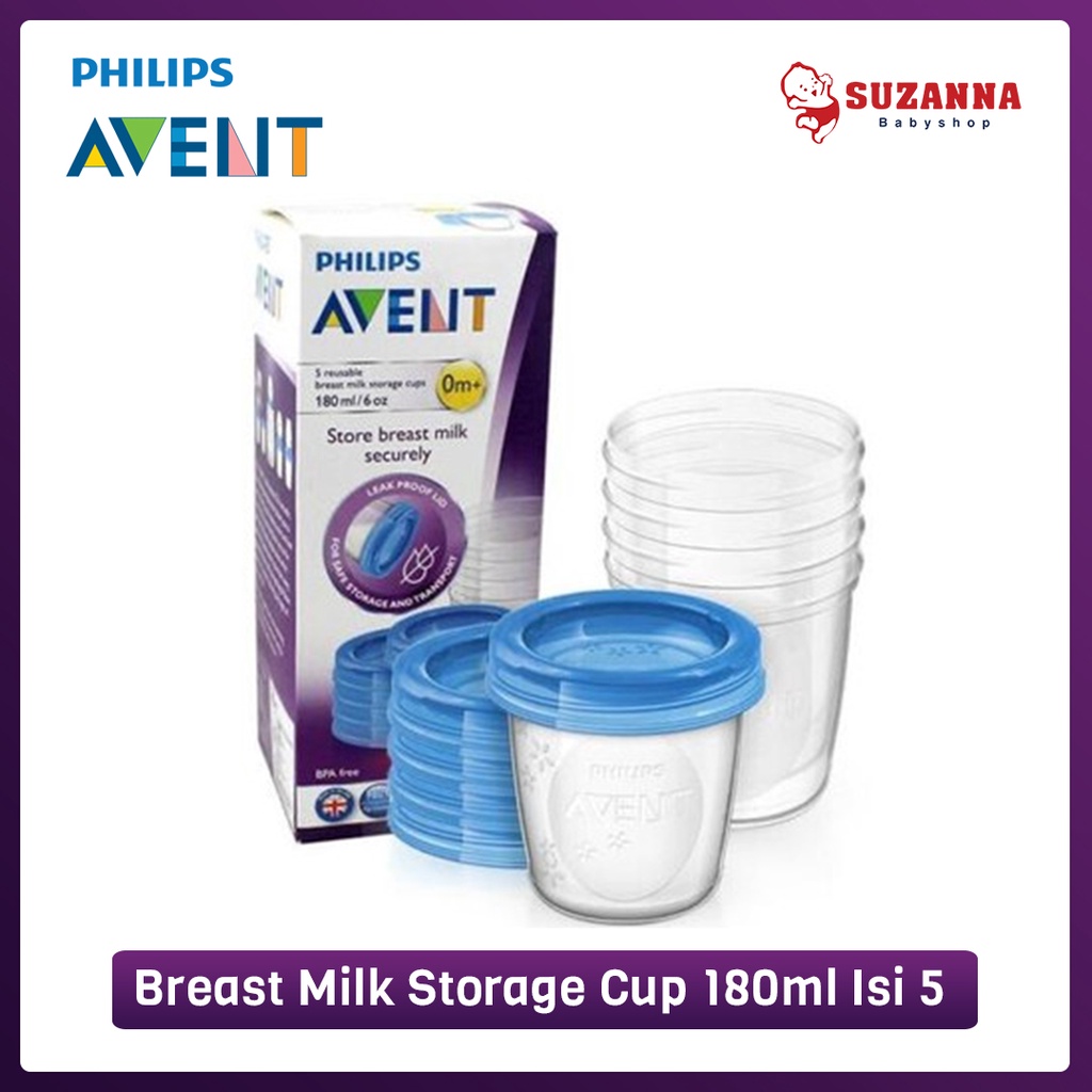 Jual Philips Avent Breast Milk Storage Cup 180ml Isi 5 Pcs | Shopee ...