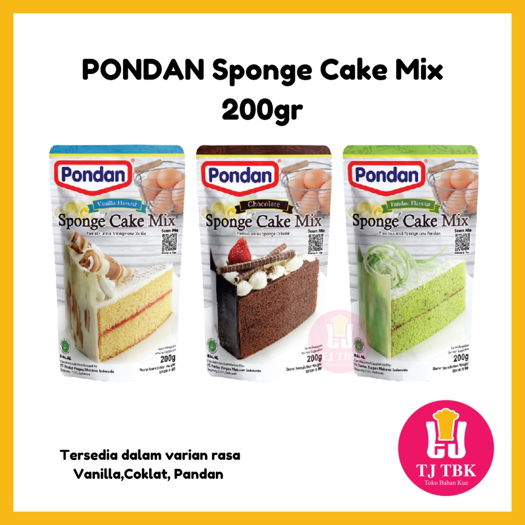 Jual PONDAN Sponge Cake Mix 200gr (Vanilla/Chocolate/Pandan) | Shopee ...