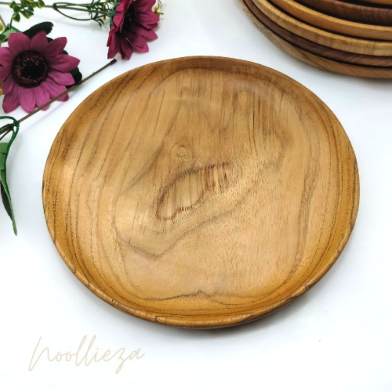 Jual piring/piring jati/piring kayu 20 cm | Shopee Indonesia