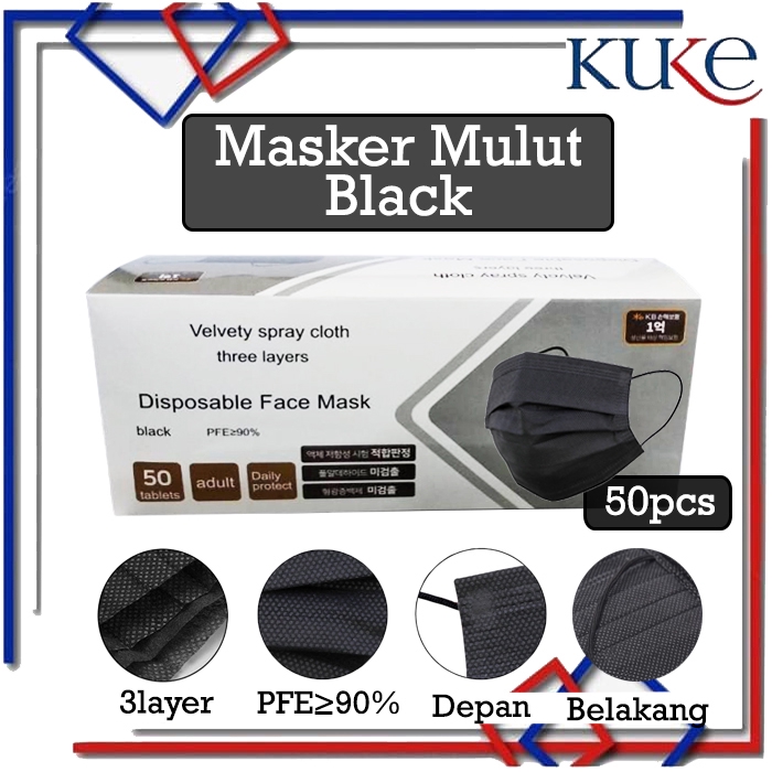 Jual KUKE Masker Mulut Hitam Mask / Masker Mulut Black / Masker Mulut ...