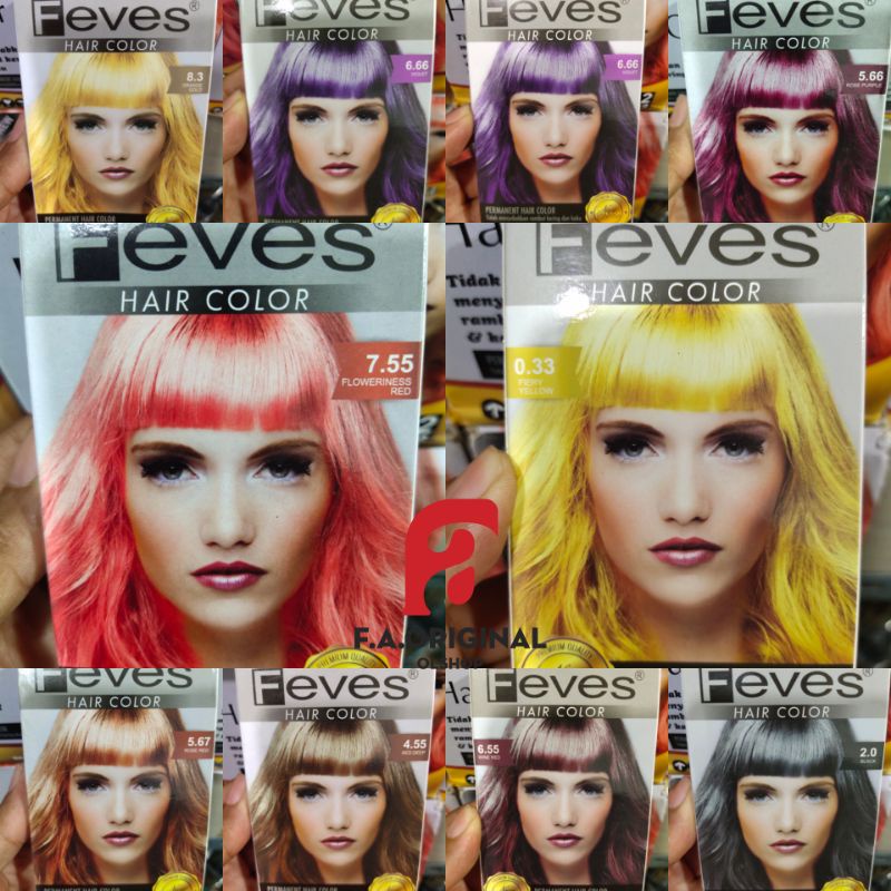 Jual Cat Rambut FEVES HAIR COLOR CREAM PERMANEN kecil SEMIR RAMBUT UBAN ...