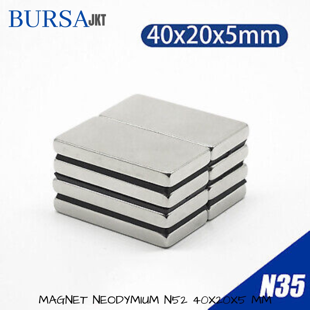 Jual STRONG MAGNET SUPER KUAT N52 NdFeB SQUARE BAR BATANG 40X20X5 MM ...