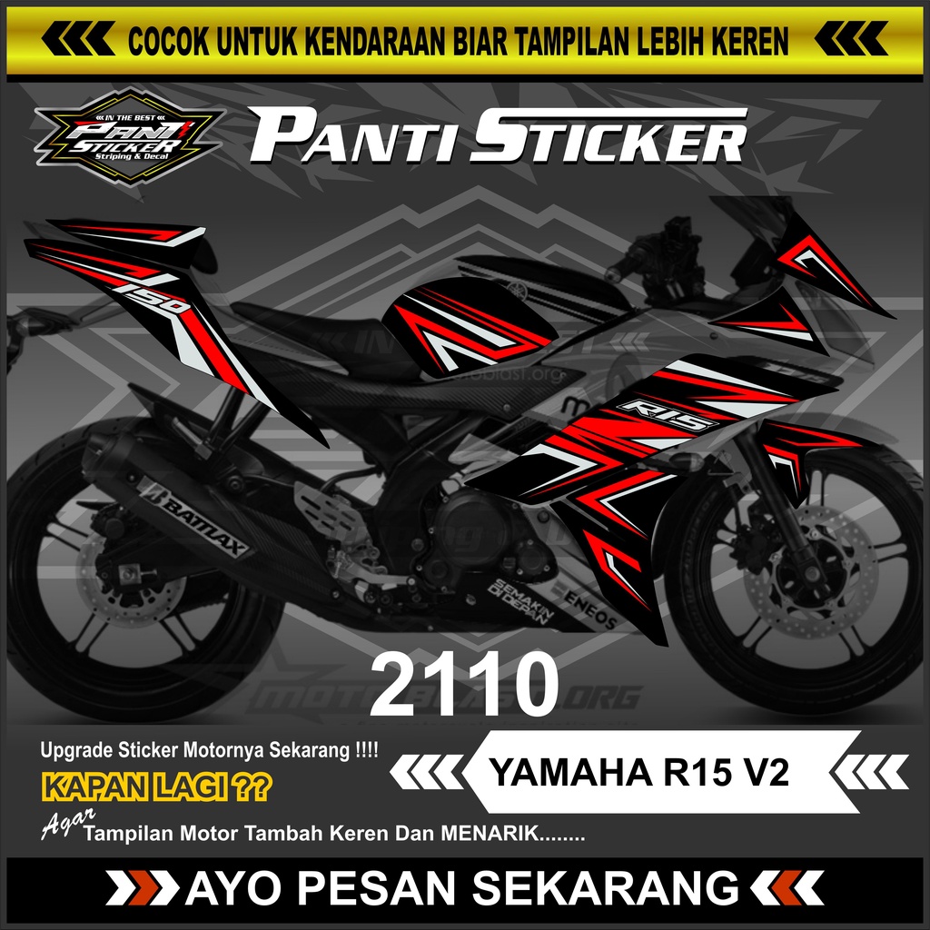 Jual Sticker Striping Variasi List Yamaha R15 V2 Sticker Striping ...