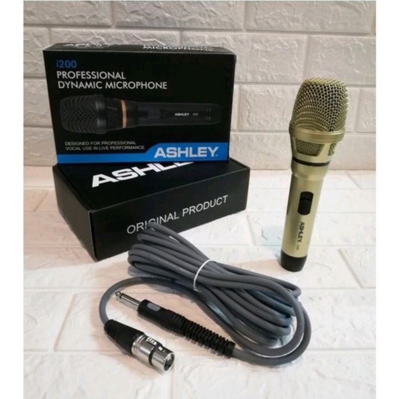 Jual Mic Vocal Dynamic kabel Ashley i200 Microphone | Shopee Indonesia