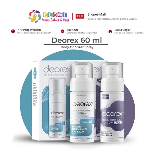 Jual DEOREX BODY ODORIZER SPAY 60 ML (NEW) | Shopee Indonesia