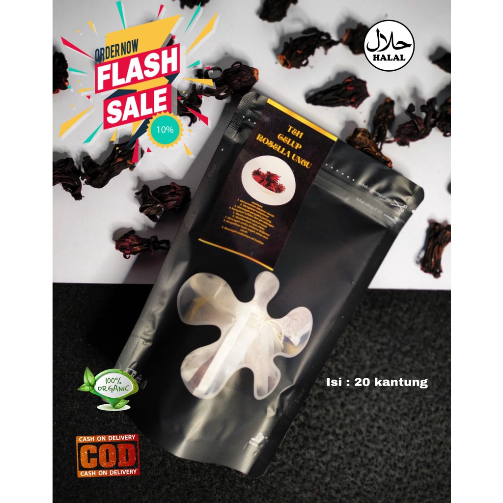 Jual Teh Celup Rosella ungu / Hibiscus tea / teh pelangsing / teh ...