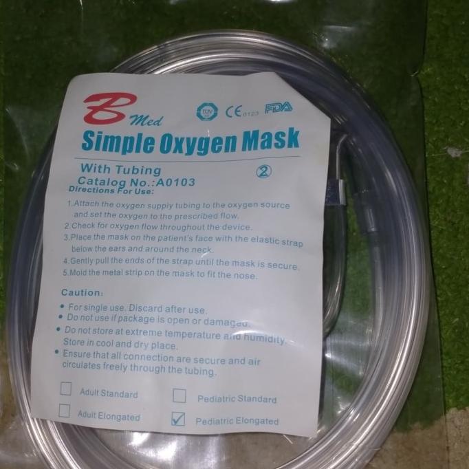 Jual masker Oksigen anak / simple mask pediatric/oxygen mask anak 90 ...