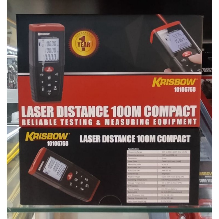 Jual METERAN LASER DIGITAL KRISBOW COMPACT 100 METER | Shopee Indonesia