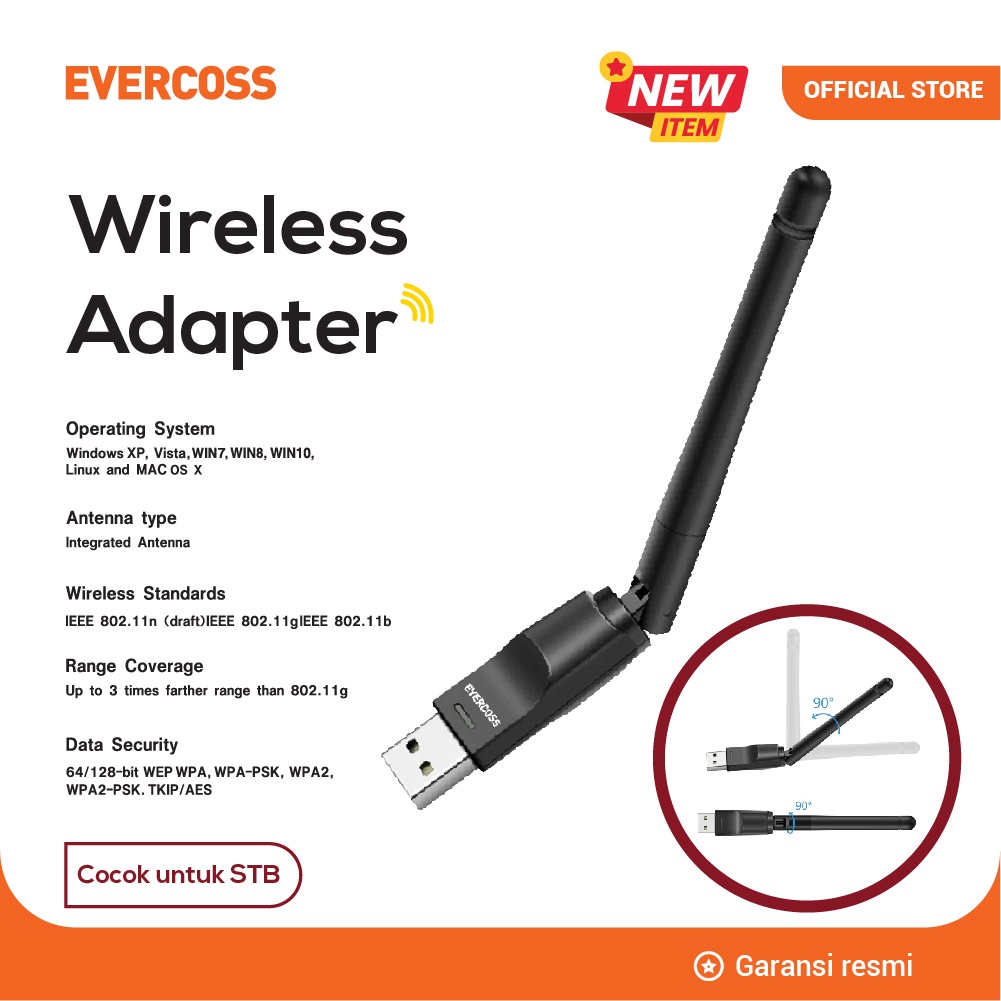 Jual Evercoss WF 1 wifi dongle untuk PC laptop STB | Shopee Indonesia