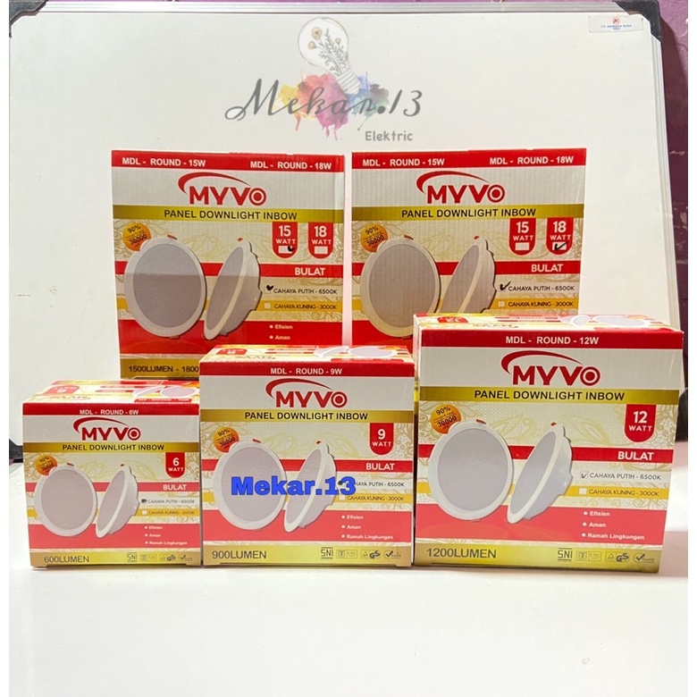 Jual Lampu Panel Downlight Inbow / Downlight LED MYVO Inbow Murah Bagus ...