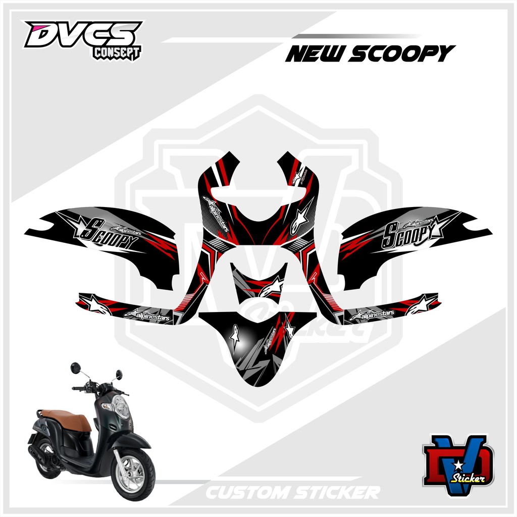 Jual CUTTING STICKER HONDA SCOOPY ALPINESTAR FULLBODY | Shopee Indonesia