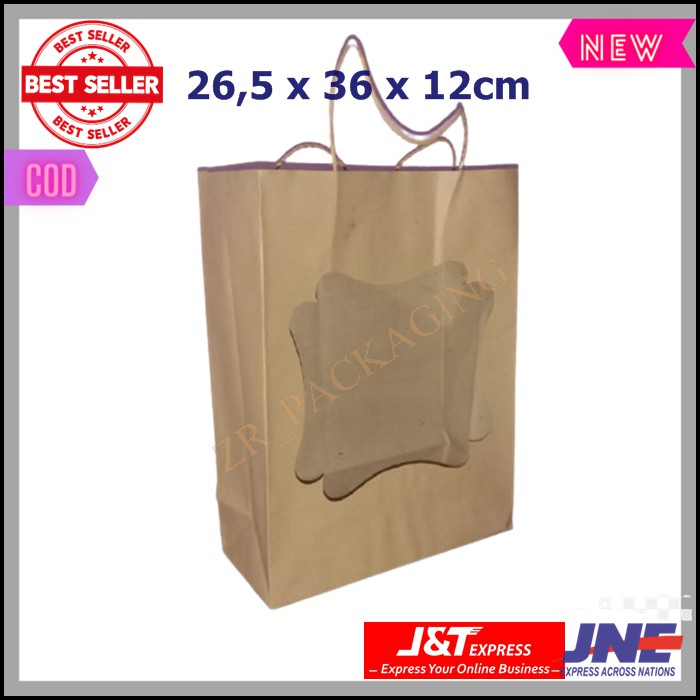Jual Paper bag coklat mika / tempat souvenir/ paperbag kraft/paper bag ...
