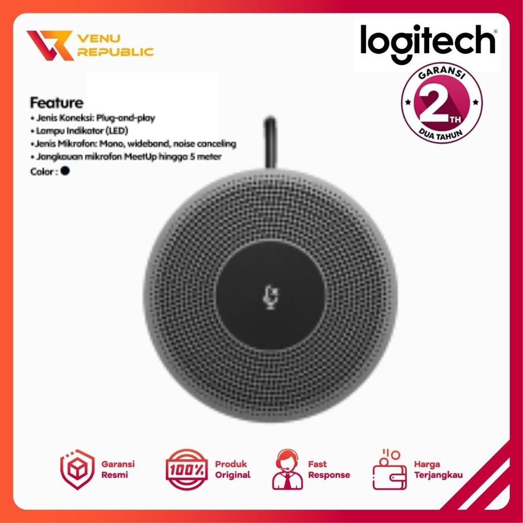 Jual Logitech Mic Pod For Meetup - Logitech Meetup Mic Pod - Garansi ...