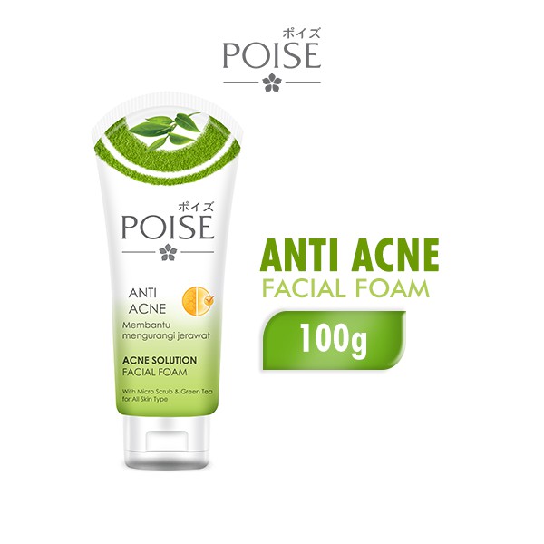 Jual Poise Facial Foam Sabun Cuci Muka Anti Acne Tube 100 gr | Shopee Indonesia