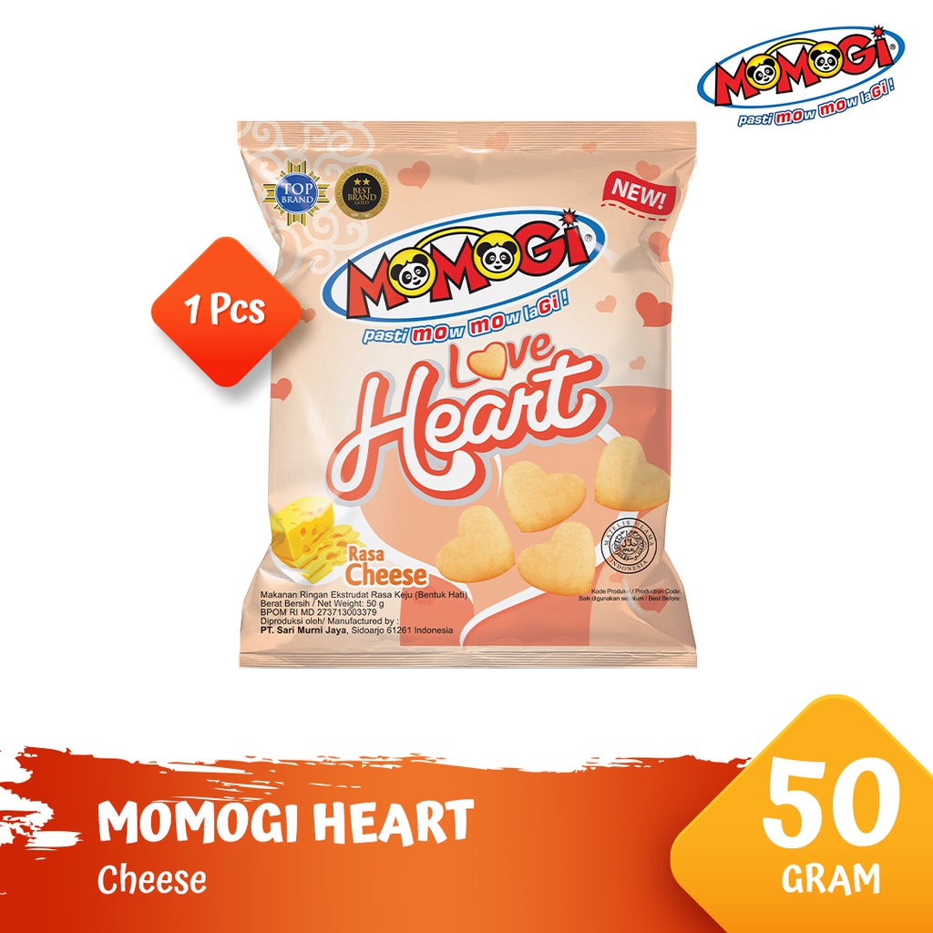 Jual Momogi Love Heart - Keju/Cheese - 20gr / 50gr | Shopee Indonesia