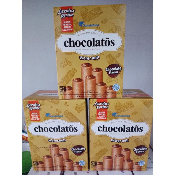 Jual Chocolatos wafer roll Box 24pcs x 8.5gram | coklat | Chocolatos ...