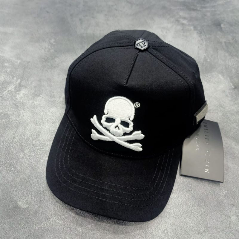 Jual Topi P Plein Black Logo Skull White Topi Baseball Super Premium ...