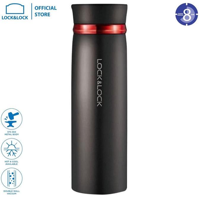 Jual LOCK&LOCK Feather Ring Vacuum Tumbler 450ml Black Red LHC4131BKR ...