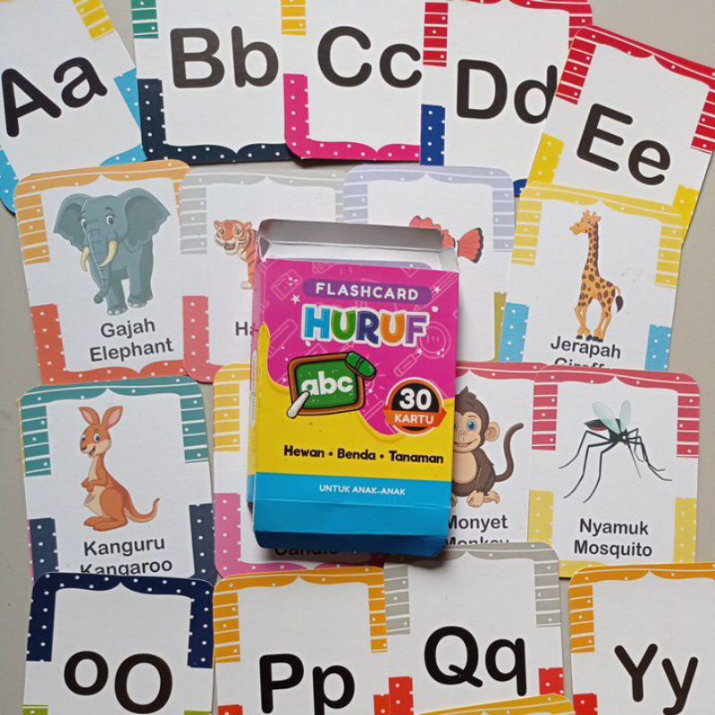 Jual flashcard huruf | Flashcard alfabet| mainan edukasi flashcard ...
