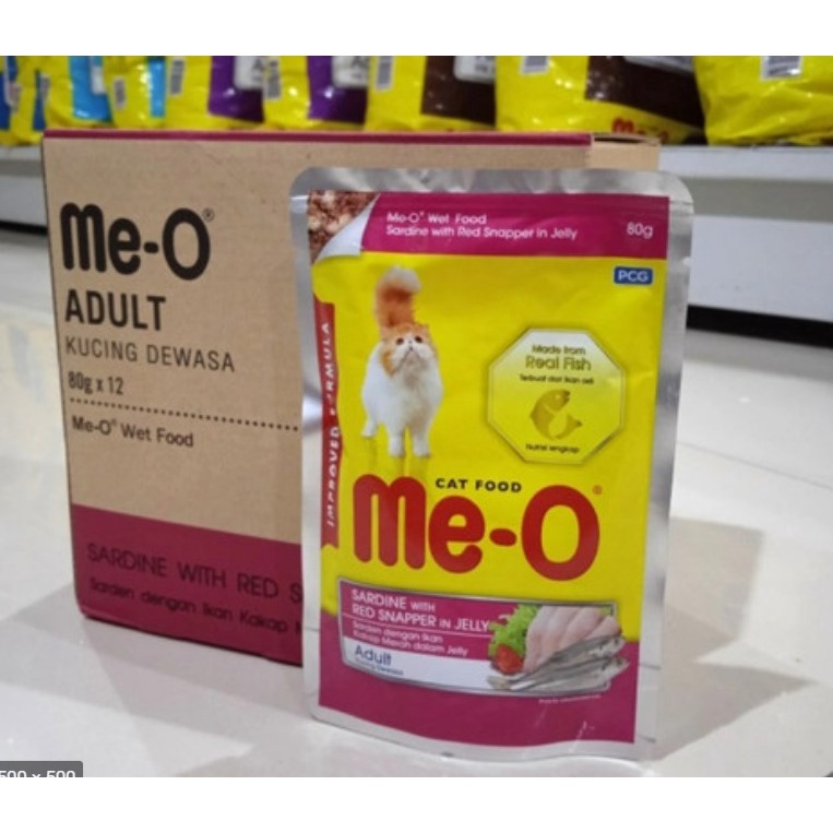 Jual Me-o Pouch 80Gram Makanan Saset/Sachet Basah Kucing MeO Me O Cat ...